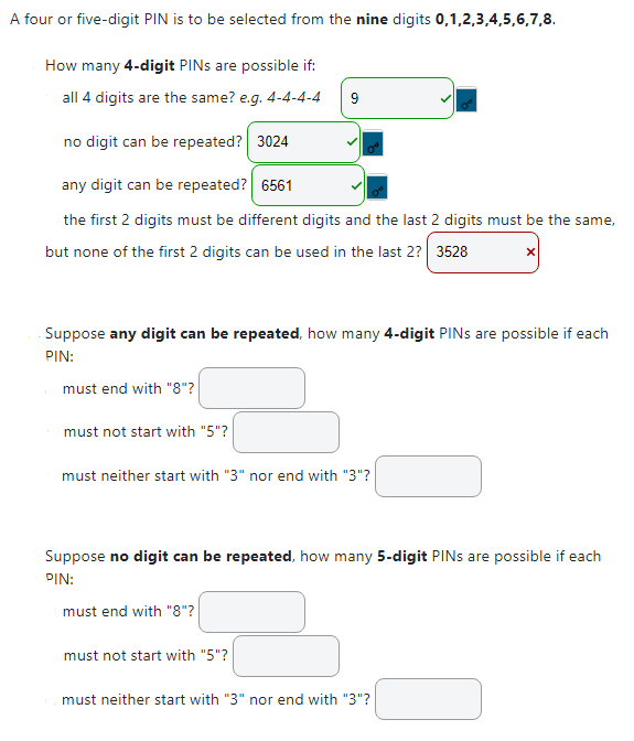 Solved A four or five-digit PIN is to be selected from the | Chegg.com