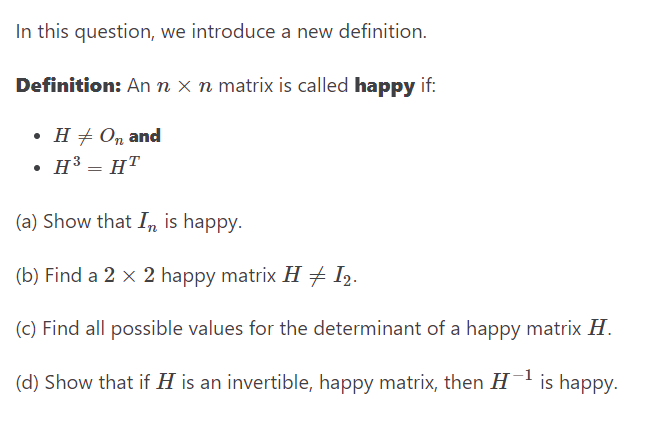 Solved In this question, we introduce a new definition. | Chegg.com