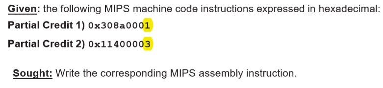 Solved Given: the following MIPS machine code instructions | Chegg.com