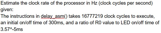 Solved by an EXPERT Estimate the clock rate of the processor in Hz (clock | Chegg.com