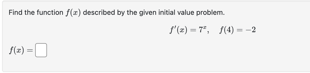 Solved Find the function f(x) described by the given initial | Chegg.com