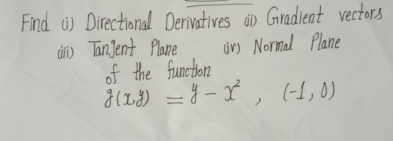 Solved Derivatives Find a Directional (ii) Tangent Plane i | Chegg.com