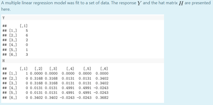 Solved A multiple linear regression model was fit to a set | Chegg.com