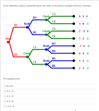 Solved In the following 3.player sequential game, the order | Chegg.com