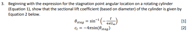 Solved 3. Beginning with the expression for the stagnation | Chegg.com