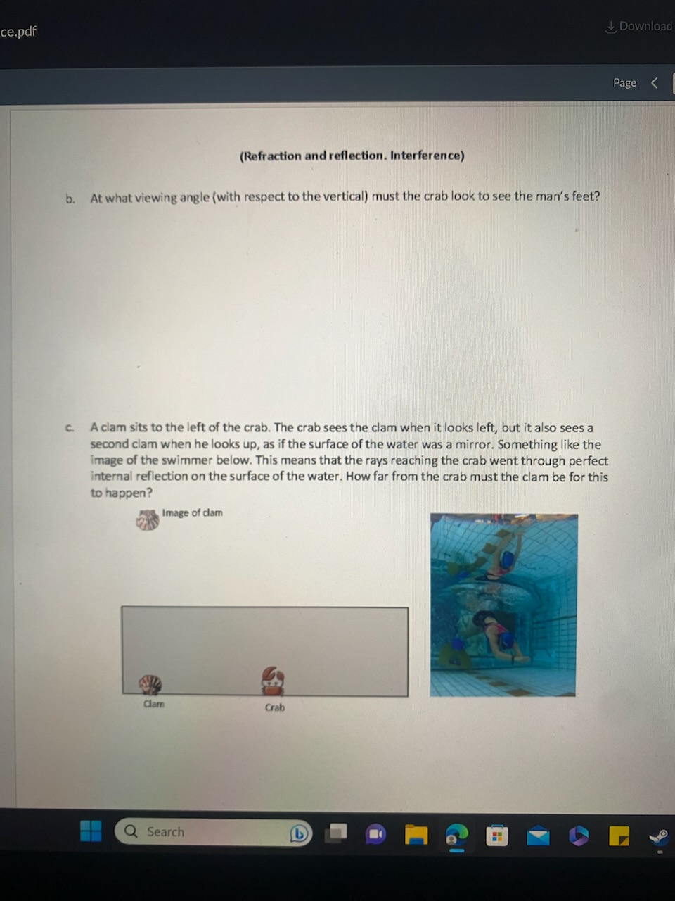 Solved (Refraction and reflection. Interference) 2. When a | Chegg.com