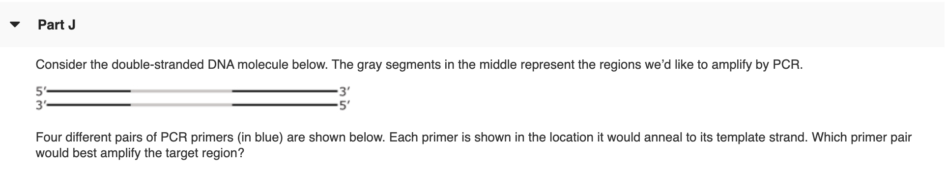 Solved Part J Consider the double-stranded DNA molecule | Chegg.com