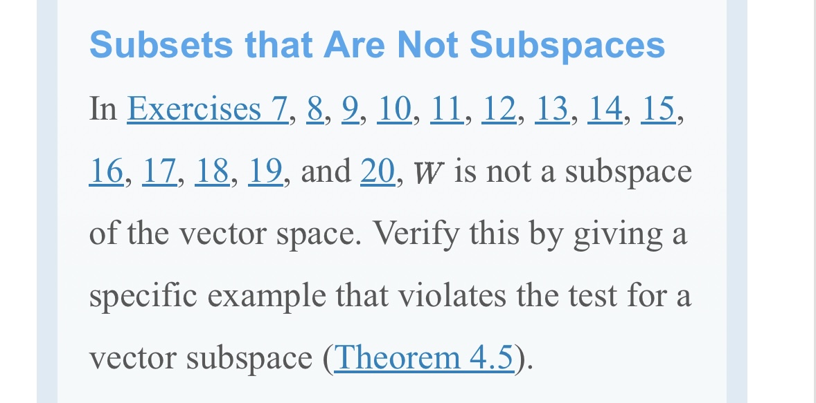 Subsets that Are Not Subspaces In Exercises 7, | Chegg.com