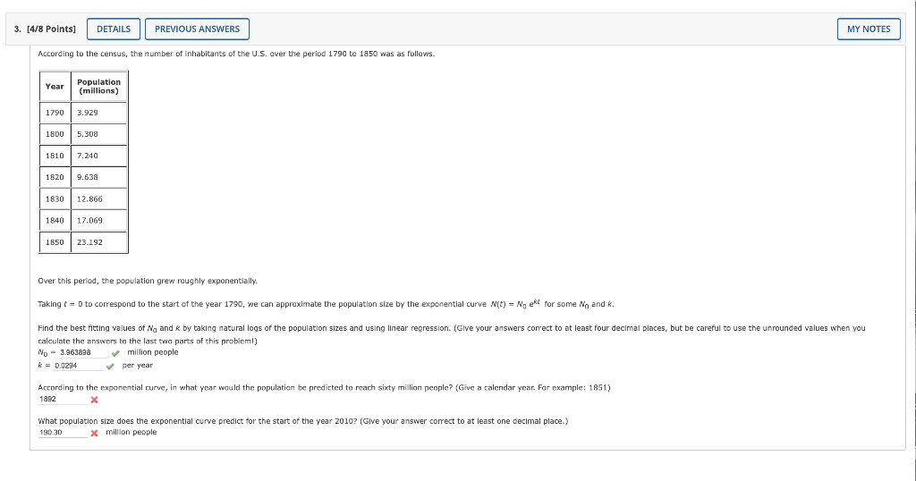 Solved According to the census, the number of inhabitants of | Chegg.com