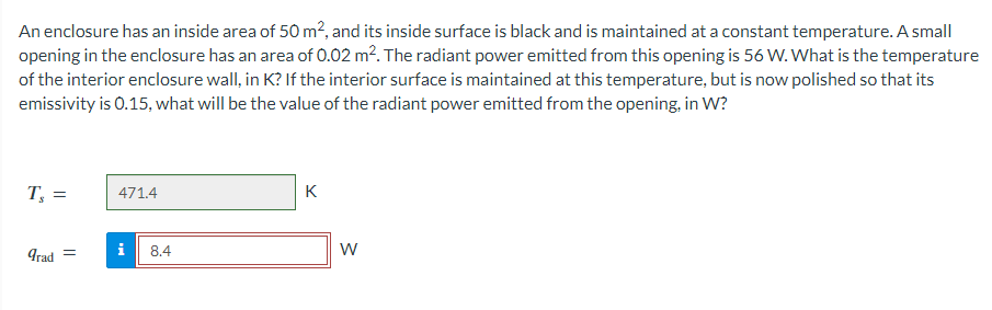 Solved An enclosure has an inside area of 50 m2, and its | Chegg.com