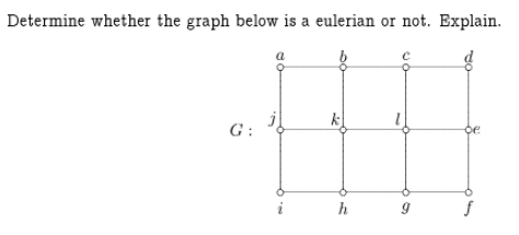 Solved Determine whether the graph below is a eulerian or | Chegg.com
