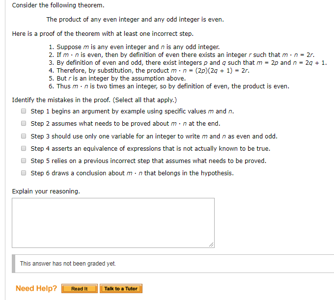 Solved Consider The Following Theorem The Product Of Any