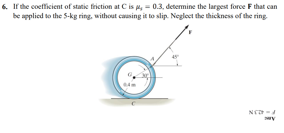 Solved If ﻿the coefficient of ﻿static friction | Chegg.com