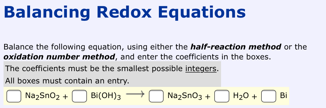 Solved Balancing Redox Equations Balance the following | Chegg.com