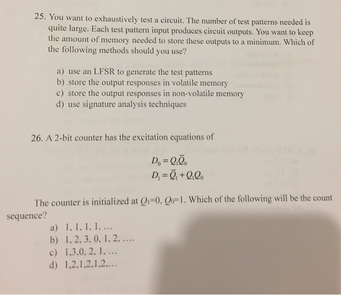 Solved You want to exhaustively test a circuit. The number | Chegg.com