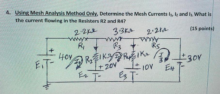 Solved Using Mesh Analysis Method Only, Determine the Mesh | Chegg.com