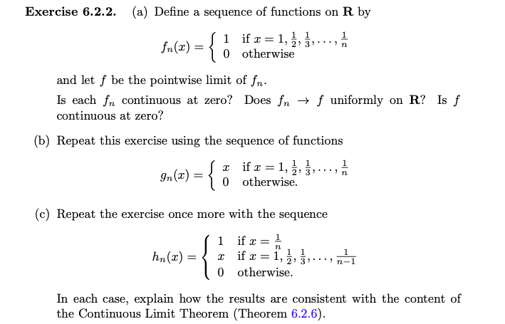 Exercise 622 A Define A Sequence Of Functions On 