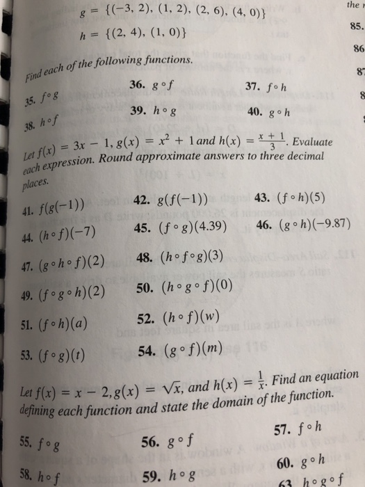 Solved g = {(-3, 2), (1,2), (2, 6), (4, 0)) the r 85. 86 h | Chegg.com