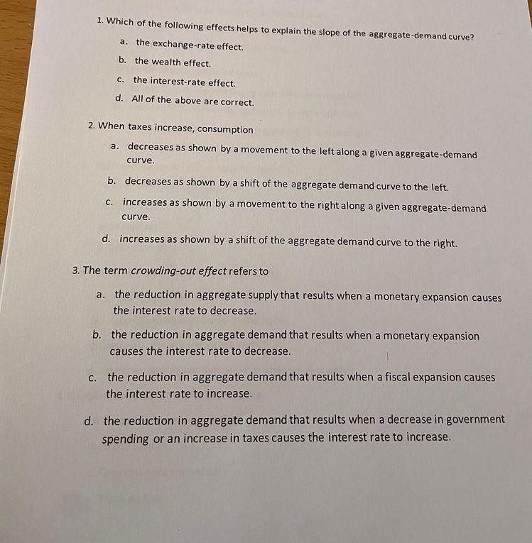 Solved please answer and explain why with a full | Chegg.com