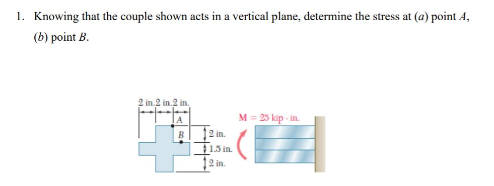 Solved 1. Knowing that the couple shown acts in a vertical | Chegg.com