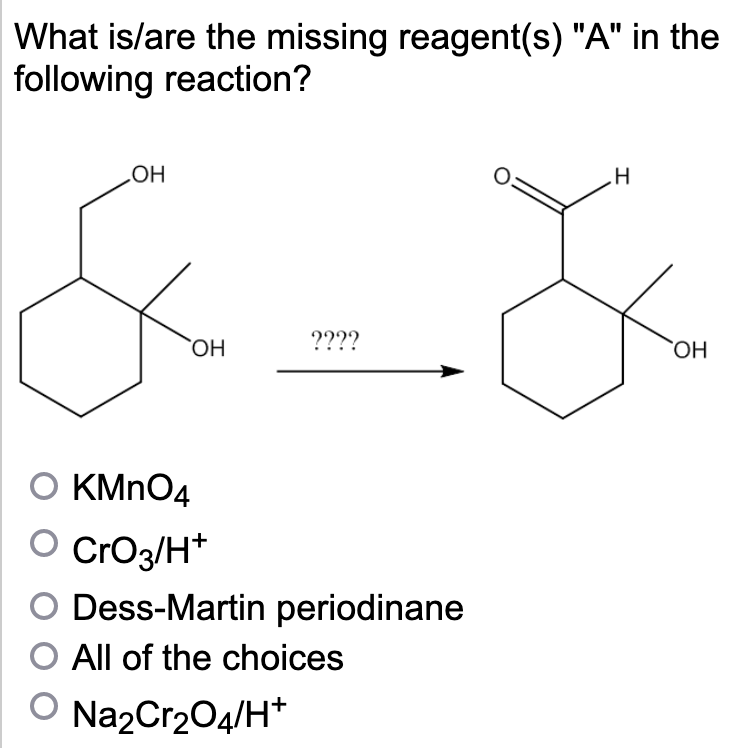 Solved What is/are the missing reagent(s) "A" in the | Chegg.com