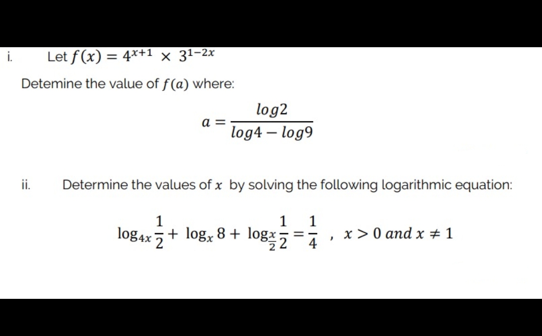 Solved Let f(x)=4x+1×31−2x Detemine the value of f(a) where: | Chegg.com