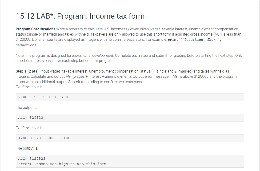 Solved Program Specifications Write a program to calculate | Chegg.com