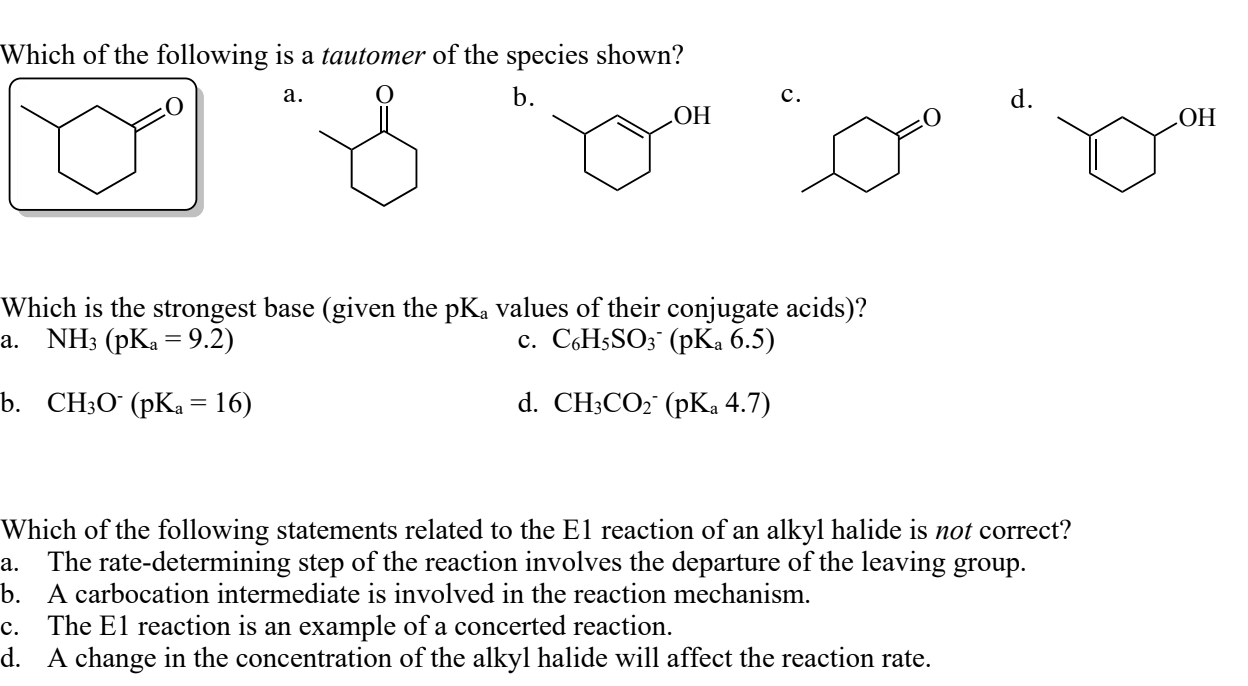 Solved Which of the following is a tautomer of the species | Chegg.com