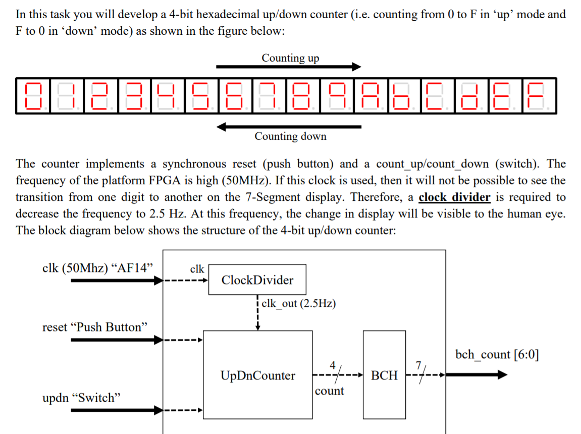 Solved In this task you will develop a 4-bit hexadecimal | Chegg.com