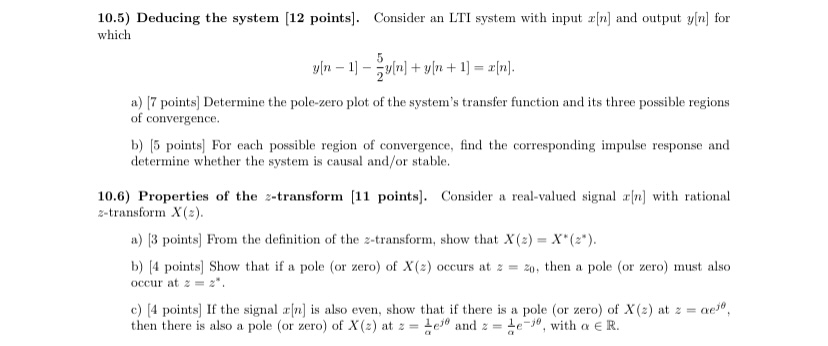 Solved 10.5) Deducing the system [12 points]. Consider an | Chegg.com