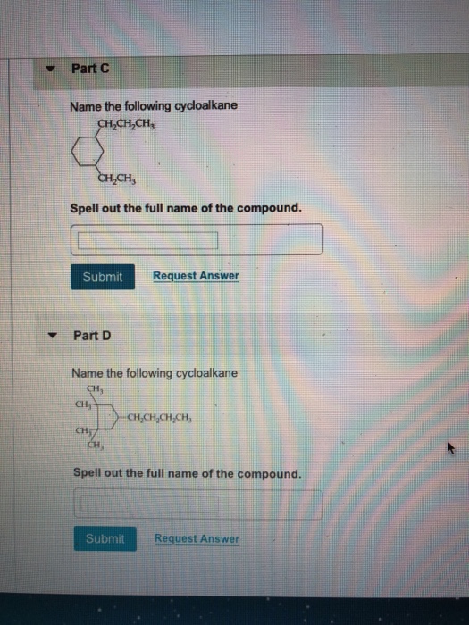 Solved Part C Name the following cycloalkane 12CH i/CHy | Chegg.com