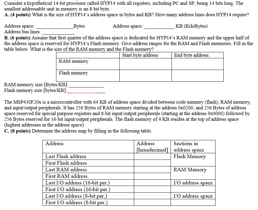 Solved Consider a hypotherticala 14-bit processor called | Chegg.com
