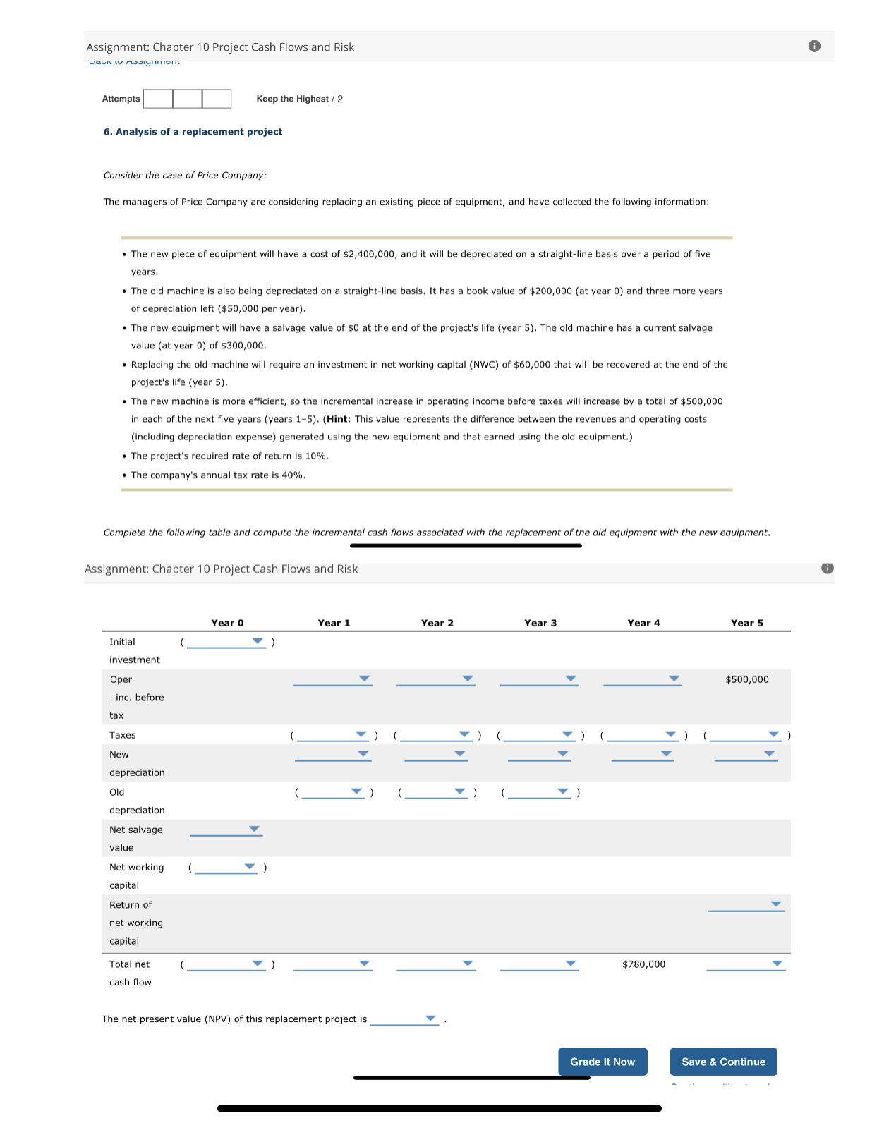 Solved Assignment: Chapter 10 ﻿Project Cash Flows and | Chegg.com