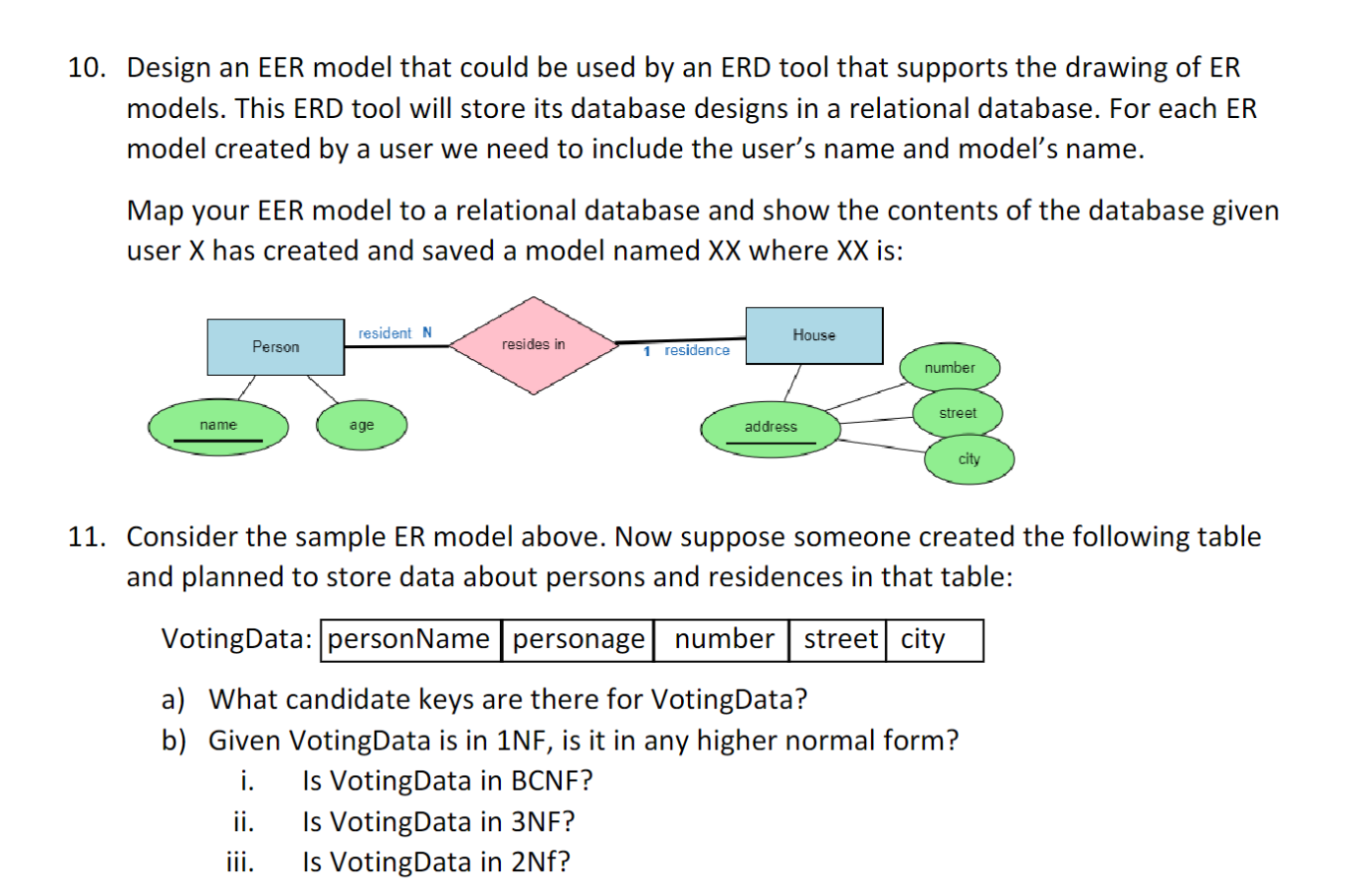 Solved Consider the sample ER model above. Now suppose | Chegg.com