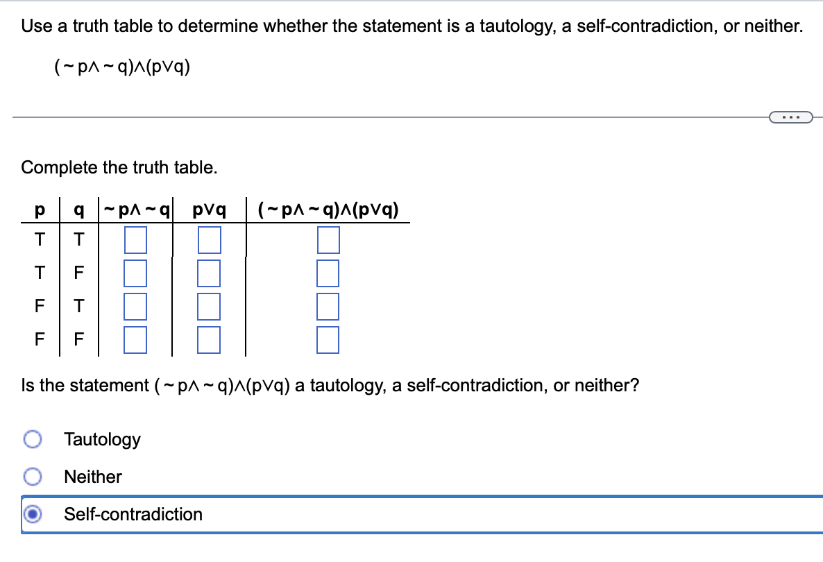 Solved Use a truth table to determine whether the statement | Chegg.com