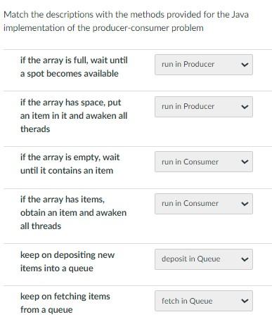 Solved Match the descriptions with the methods provided for | Chegg.com