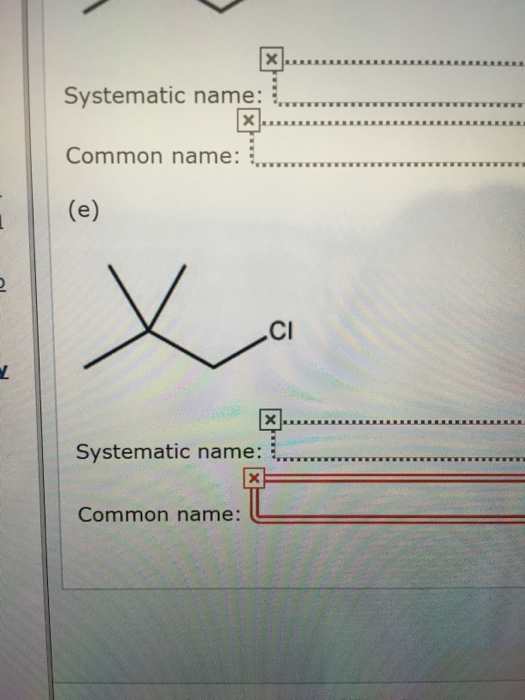 Solved signment ES List the systematic name and common name | Chegg.com