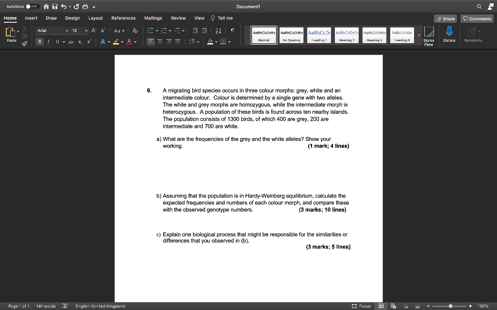 Solved AutoSave OFF OFF ROSU- Documenti a Insert Draw Design | Chegg.com
