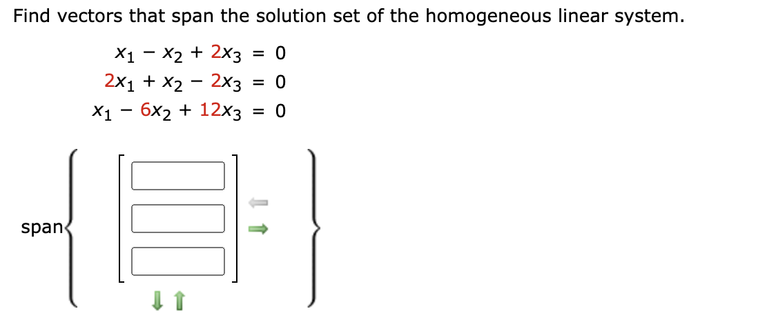 Solved Find vectors that span the solution set of the | Chegg.com