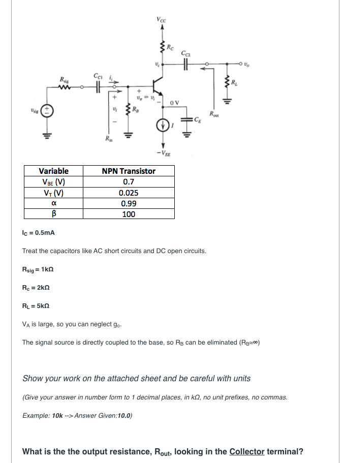 Solved i -16T + = ! - OV 3 Variable VBE (V) Vi (V) NPN | Chegg.com