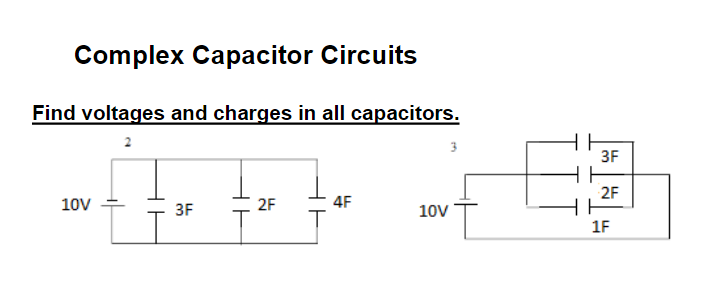Solved Complex Capacitor Circuits Find voltages and charges | Chegg.com ...