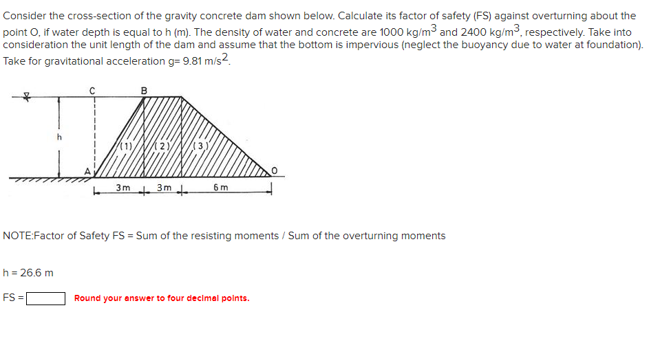 Solved Consider the cross-section of the gravity concrete | Chegg.com