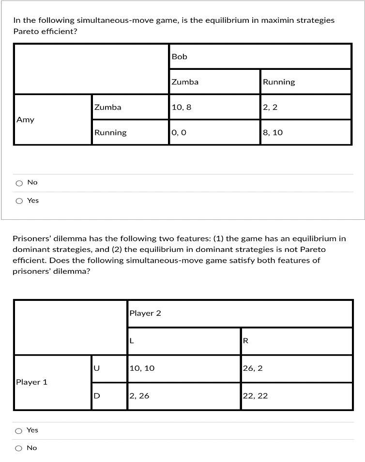 Solved In the following simultaneous-move game, is the | Chegg.com
