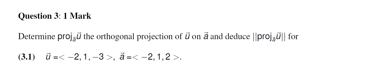 Solved Determine proj aau the orthogonal projection of u on | Chegg.com