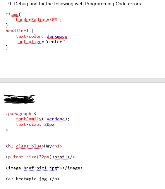 Solved 19. Debug and fix the following web Programming Code | Chegg.com
