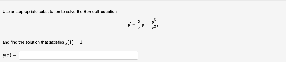 Solved Use an appropriate substitution to solve the | Chegg.com