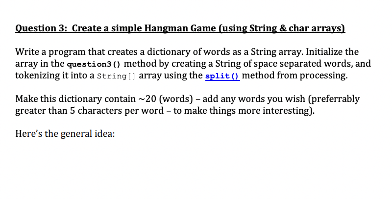 Solved Simple Hangman Game (using String & char | Chegg.com