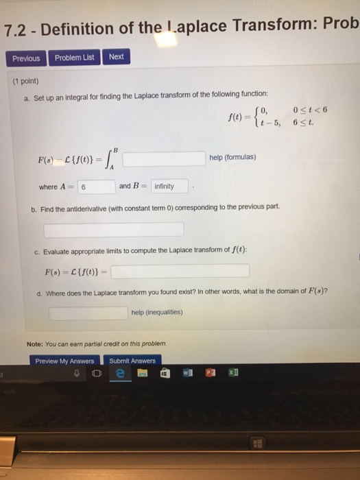 Solved Set up an Integral for finding the Laplace transform | Chegg.com