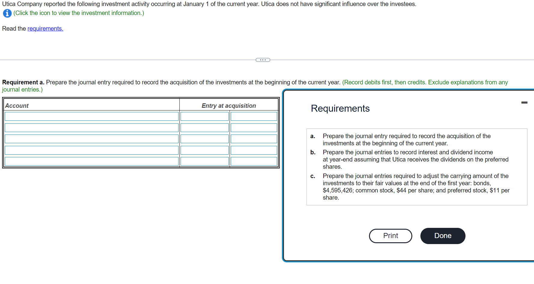 Solved More infoUtica Company reported the following | Chegg.com