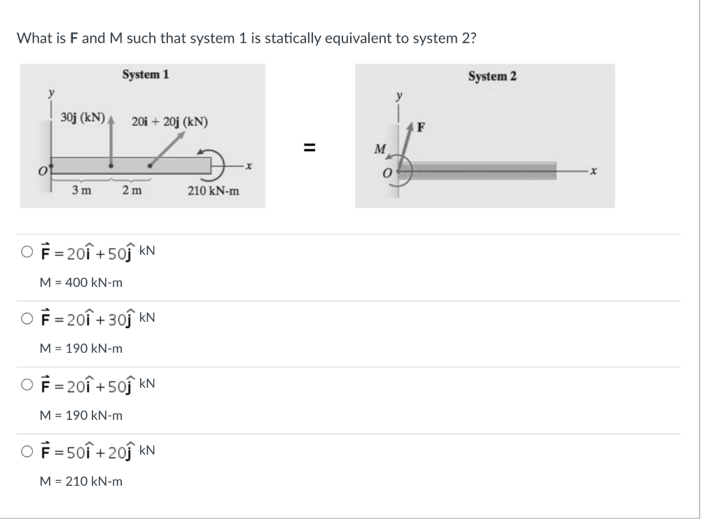 Solved What is F and M such that system 1 is statically | Chegg.com
